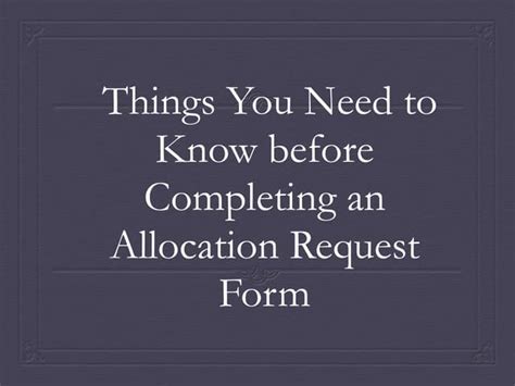 Completing An Allocation Request Form From Umbc Sga Finance Board Ppt