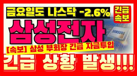 삼성전자 주가전망 긴급 금요일 나스닥 폭락에 삼성전자에도 영향 10년에 한번 찾아오는 매수 기회 큰손 매집