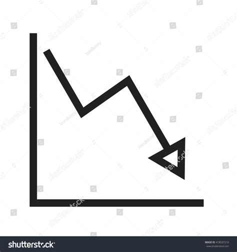 Declining Line Graph Royalty Free Stock Vector 418537210