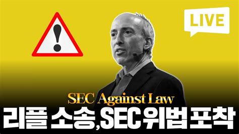 리플 소송 Sec 위법 포착” Youtube