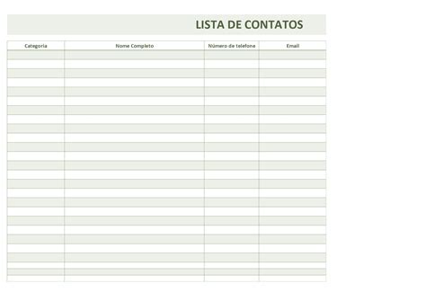 Modelo De Lista De Contatos Onlyoffice Onlyoffice