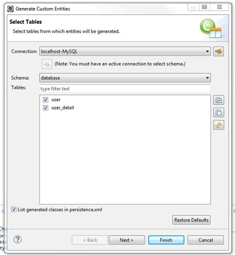 How To Generate Tables From Entities Using Eclipselink Admfactory