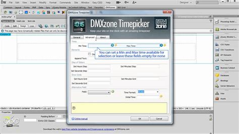 Inserting Dmxzone Timepicker On A Page Youtube