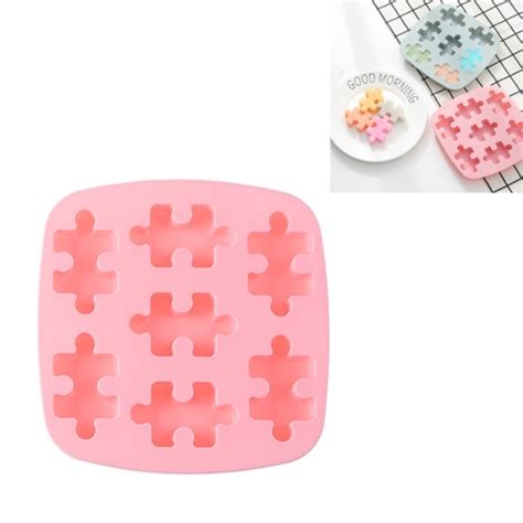 4 Pcs 실리콘 크리 에이 티브 아이스 트레이 퍼즐 몰드 전자 레인지 베이킹 초콜릿 몰드 핑크