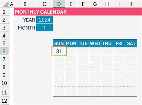 Create A Dynamic Monthly Calendar With A Single Formula In Excel INDZARA