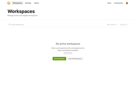 Improve Workspaces Empty State · Issue 4455 · Gitpod Iogitpod · Github