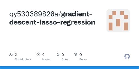 Github Qy530389826agradient Descent Lasso Regression