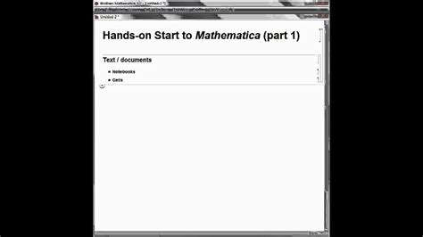 Hands On Start To Mathematica 8 Notebooks Youtube