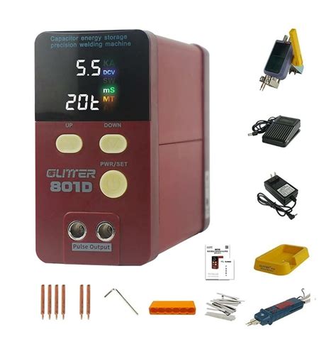 Glitter 801d 배터리 스팟 용접기 12 Kw 커패시터 에너지 저장 용접기 미니 휴대용 정밀 펄스 티몬