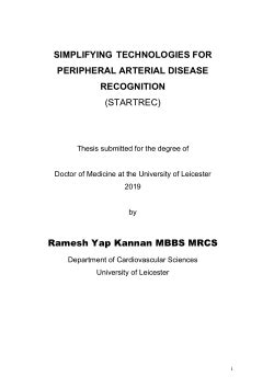 Simplifying Technologies For Peripheral Arterial Disease Recognition