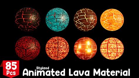 stylized animated lava material pack 85 pcs unreal engine asset