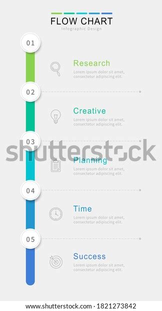 Vertical Process Flow Chart Template Infographics Stock Vector Royalty Free 1821273842