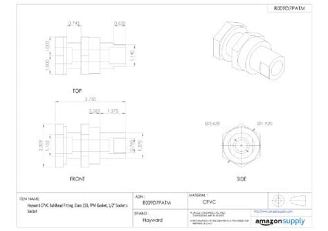 Hayward Bfa2005sfs Series Bfa Standard Flange Bulkhead Fitting Socket X Socket End Cpvc With