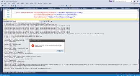 Docker Unable To Install The Asp Net Core Development Certificate Tool Dev Certs Stack