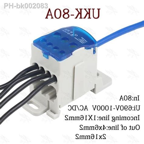 UKK80A Terminal Block 1 in many Out Din Rail distribution Box Universal ...