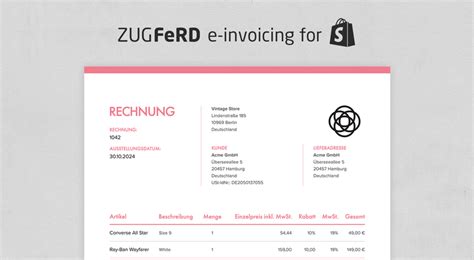 Zugferd E Invoices For Shopify Stores In Germany Sufio For Shopify