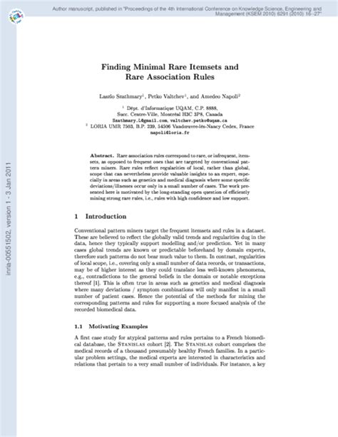 Pdf Finding Minimal Rare Itemsets And Rare Association Rules