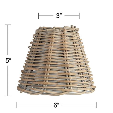 Springcrest Natural Wicker Weave Lamp Shade 3x6x5 Clip On 73d85