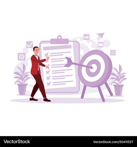 A Successful Businessman Throws Dart Royalty Free Vector