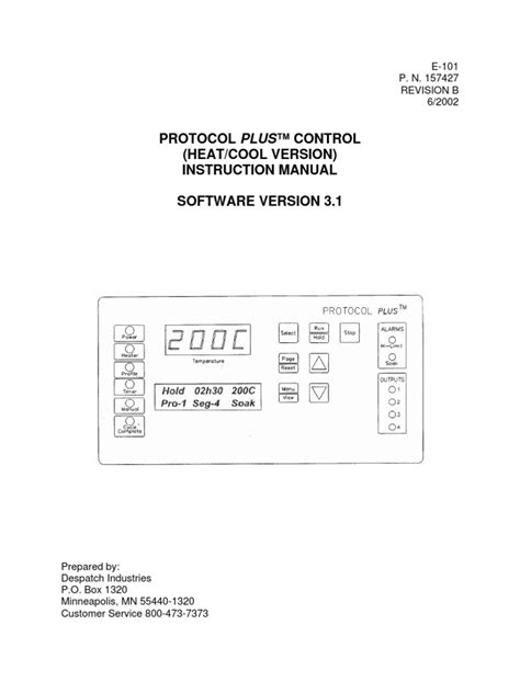 protocol plus™ control heat cool version instruction manual software