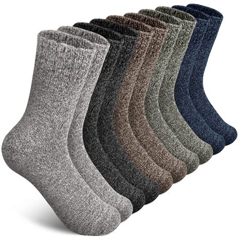 Mens Wool Socks Thick Warm Winter Vintage Knit Thermal Ts