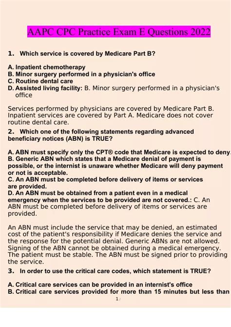 AAPC CPC Practice Exam E Questions And Answers Verified Answers AAPC CPC Stuvia US