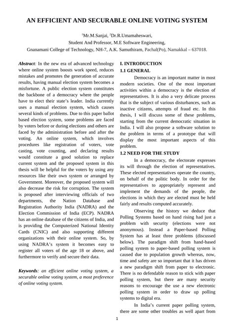 Pdf An Efficient And Securable Online Voting System