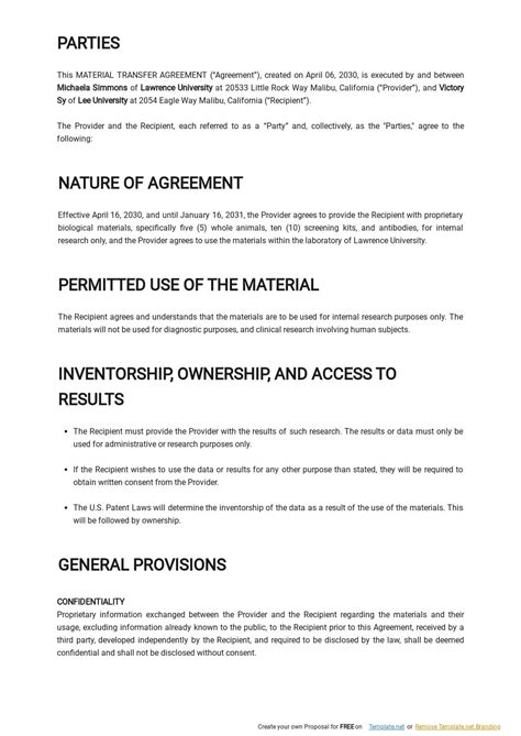 Pricing Agreement Template At A Glance