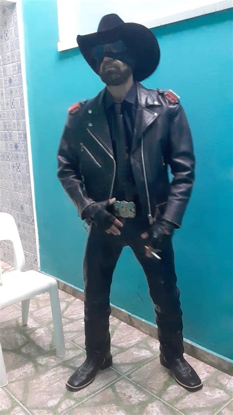 Drunk Cowboy Full Leather Spitting And Smoking Thisvid Com