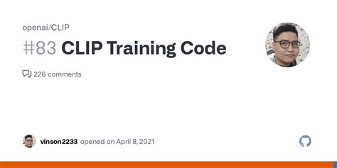 CLIP Training Code Issue Openai CLIP GitHub