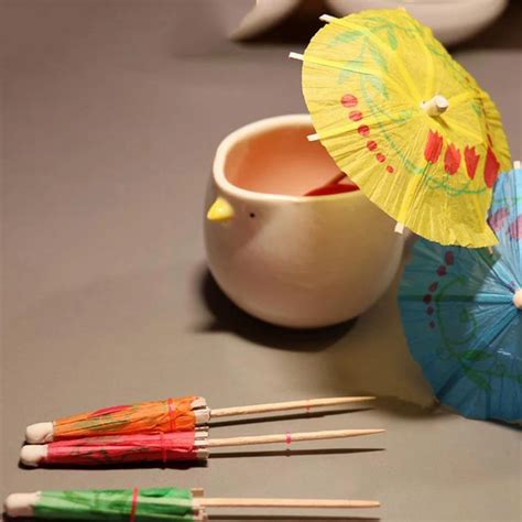 144 шт Коктейльные шпажки одноразовый Зонт зубочистки для напитков зонтик закуска фруктовый