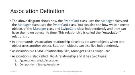 Oop Understanding Association Aggregation Composition And