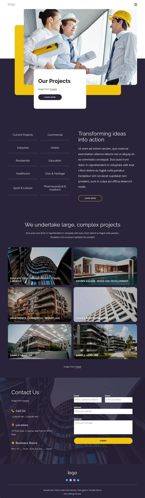building and construction projects html template by nicepage