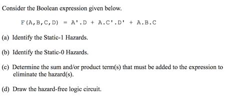 Solved Consider The Boolean Expression Given Below Chegg