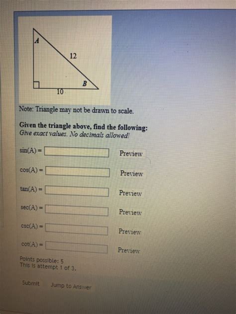 Solved Note Triangle May Not Be Drawn To Scale Given The
