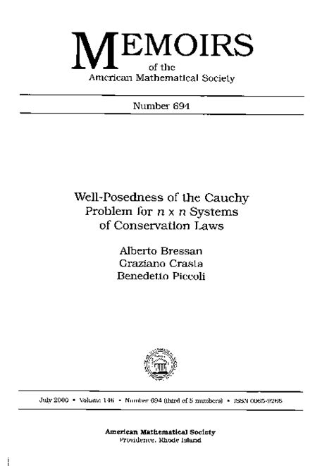 Pdf Well Posedness Of The Cauchy Problem For Nxn Systems Of