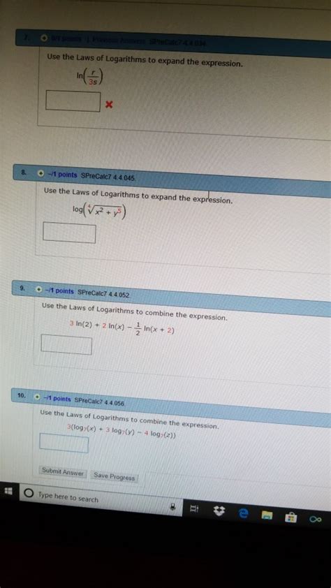 Solved Use The Laws Of Logarithms To Expand The Expression Chegg