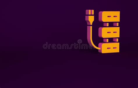 Orange Server Icon Isolated On Purple Background Adjusting App Service Concept Setting
