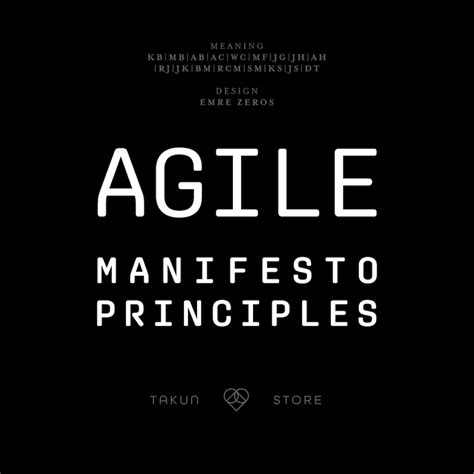 Agile Manifesto And Principles Twelve Agile Values Scrum Master Dark Printed Poster Etsy