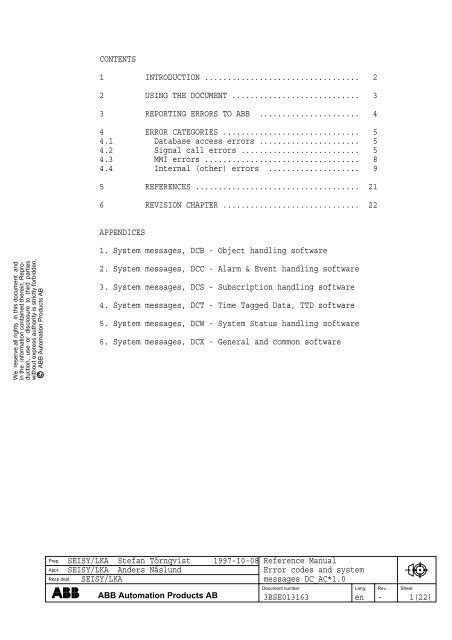 Error Codes And System Messages Dcac10 Dcb Dcc Dcs