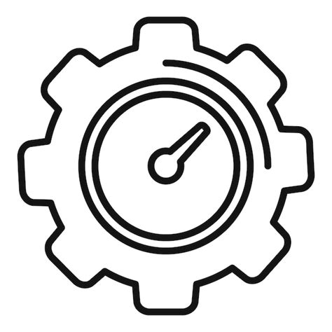 Premium Vector Gear Cog Time Duration Icon Outline Vector Clock Plan
