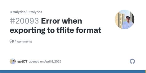 error when exporting to tflite format · issue 20093 · ultralytics
