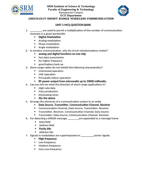 Unit 1 Question Bank Srwc Pdf