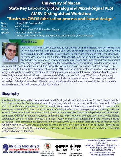 State Key Laboratory Of Analog And Mixed Signal Vlsi Amsv Distinguished Workshop By Prof Vitor