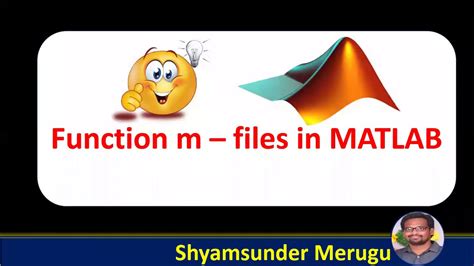 Function M Files In Matlab Youtube