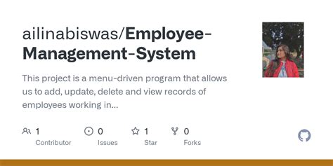 Github Ailinabiswasemployee Management System This Project Is A Menu Driven Program That