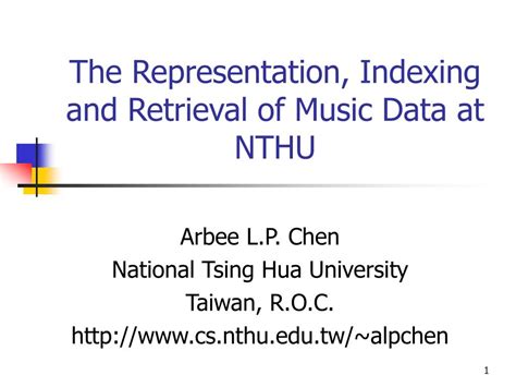 Ppt The Representation Indexing And Retrieval Of Music Data At Nthu Powerpoint Presentation