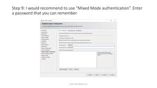 SSIS Installation Step By Step PPTX