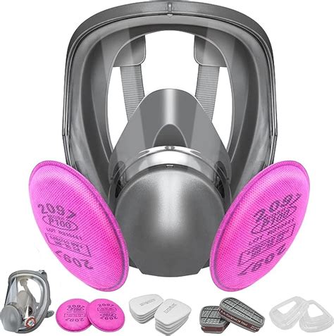 17 In 1 Full Face Respirator Reusable Gas Cover Organic Vapor Respirator With 2097 Filter 6001