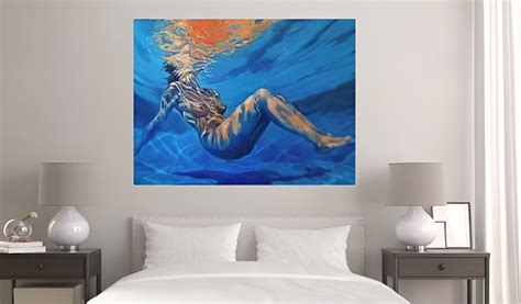 Floating Naked Girl Poster In Pool Deep End Hot Girl Posters Canvas X Sexy Nude Women Etsy